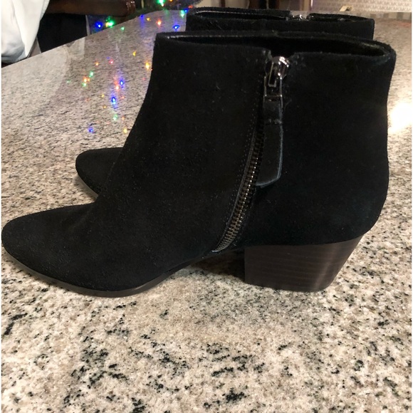 Banana Republic | Shoes | Banana Republic Side Zip Ankle Black Suede ...